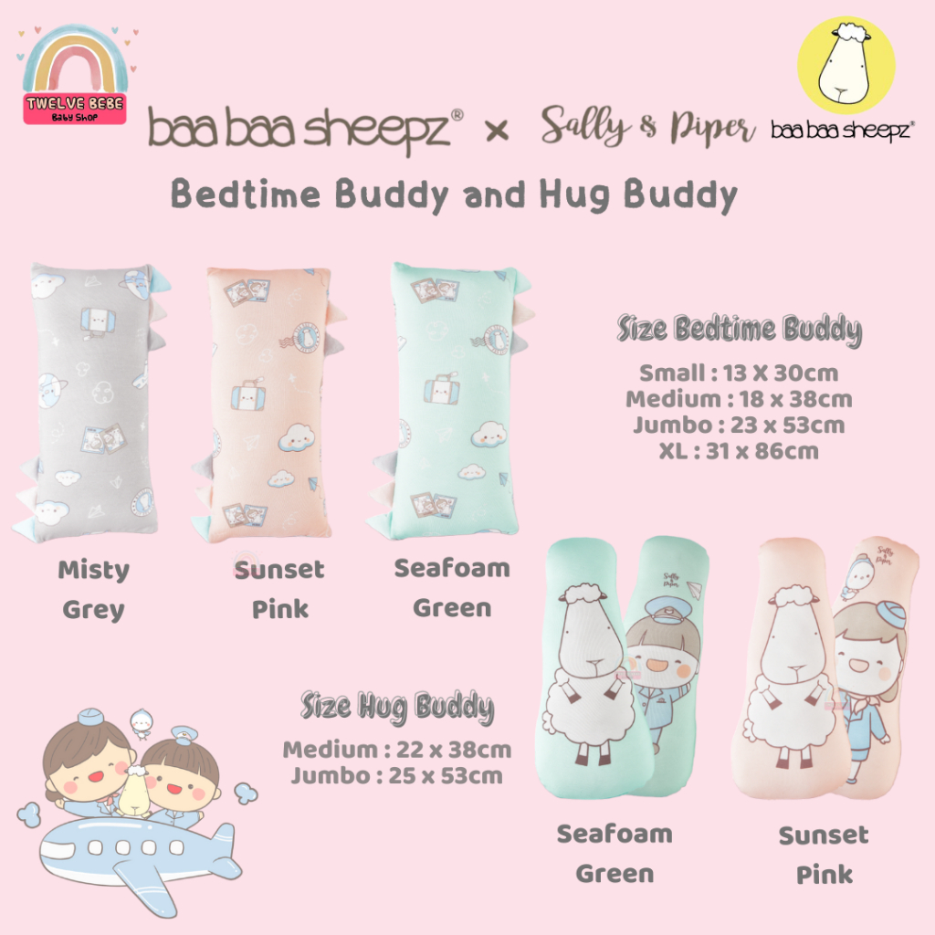 Jual Baabaasheepz X Sallyandpiper Bedtime Buddy & Hug Buddy / Bantal ...