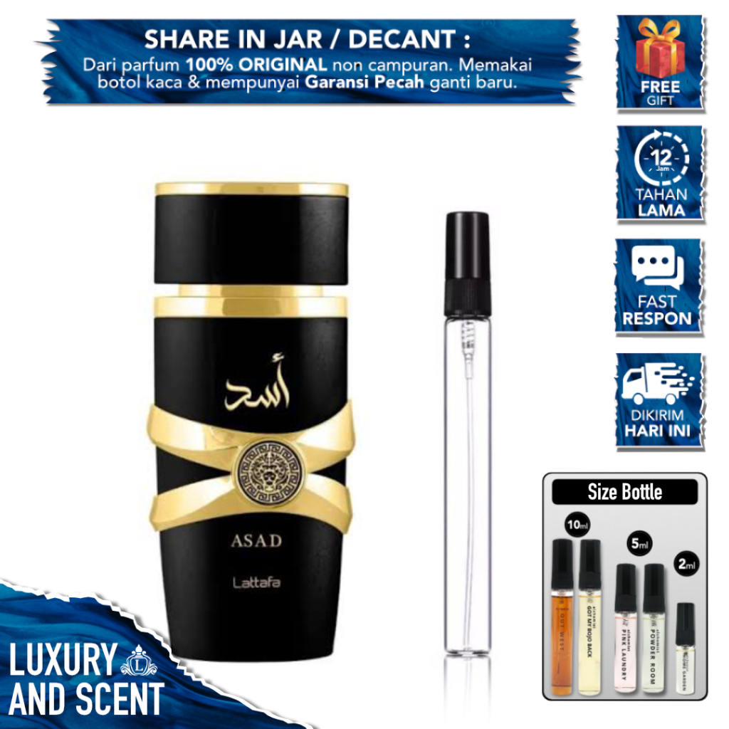 Jual DECANT LATTAFA ASAD MEN Share In Bottle Jar 2/5/10ML Travel Size ...