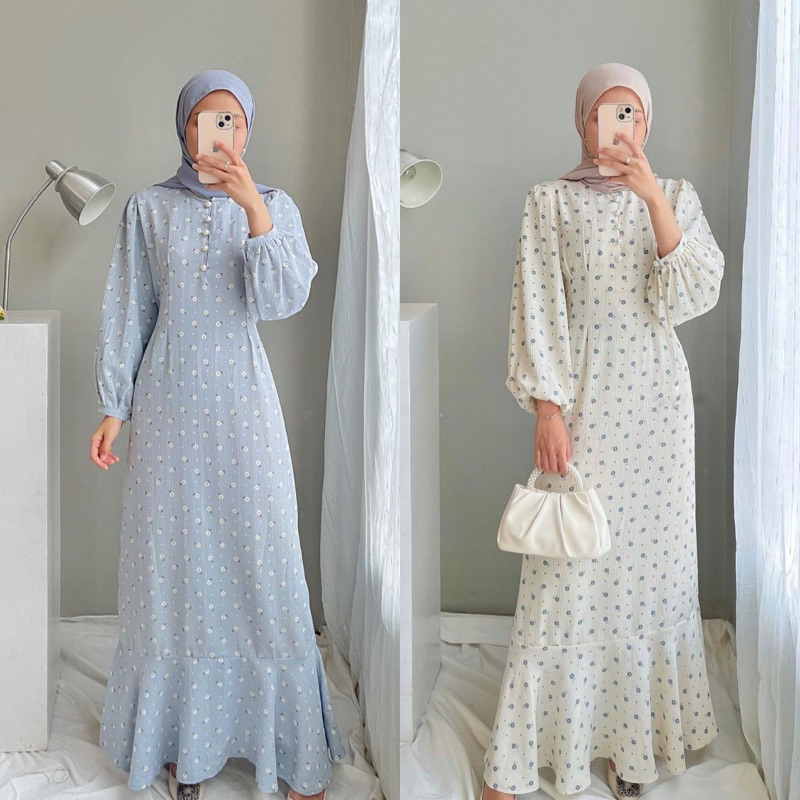 Jual ZALICA MAXY DRESS / DRES MAXY FLORAL MODEL FISHTAIL | Shopee Indonesia