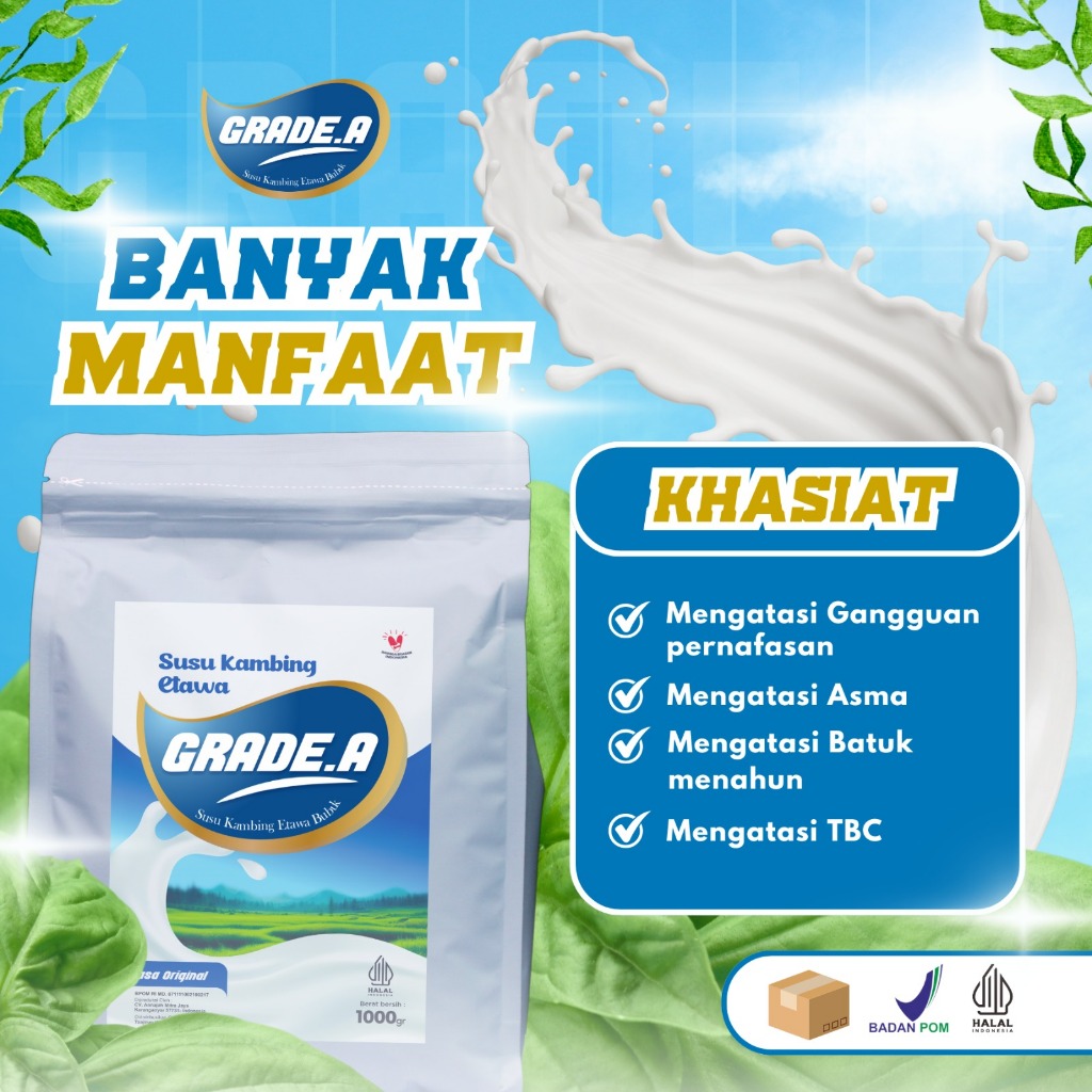 Jual GRADE A SUSU KAMBING ETAWA BUBUK KEMASAN 1000GR / 1KG RASA ...