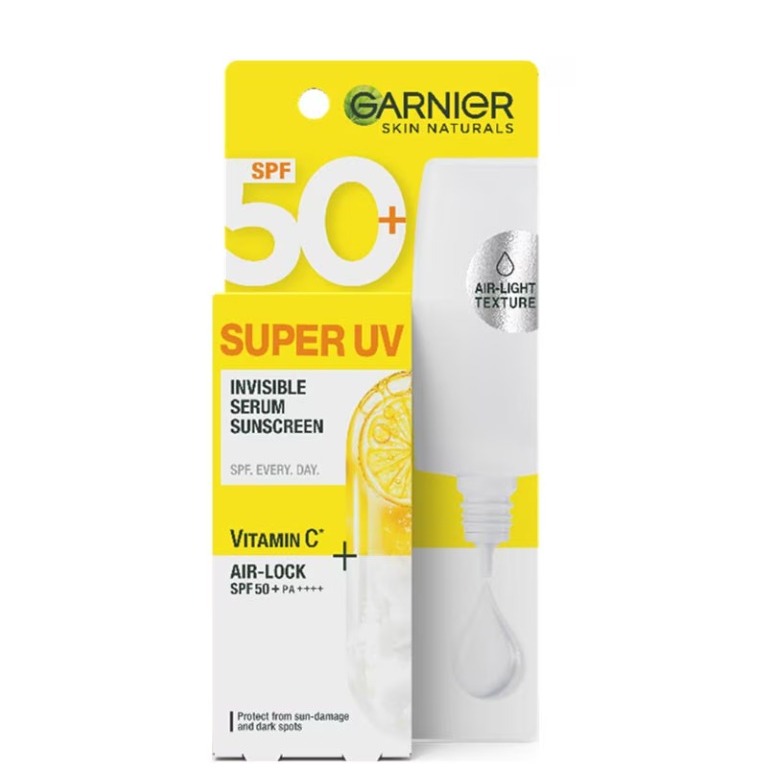 Jual Garnier Serum Sunscreen Invisible Super UV SPF50 30ML | Shopee ...