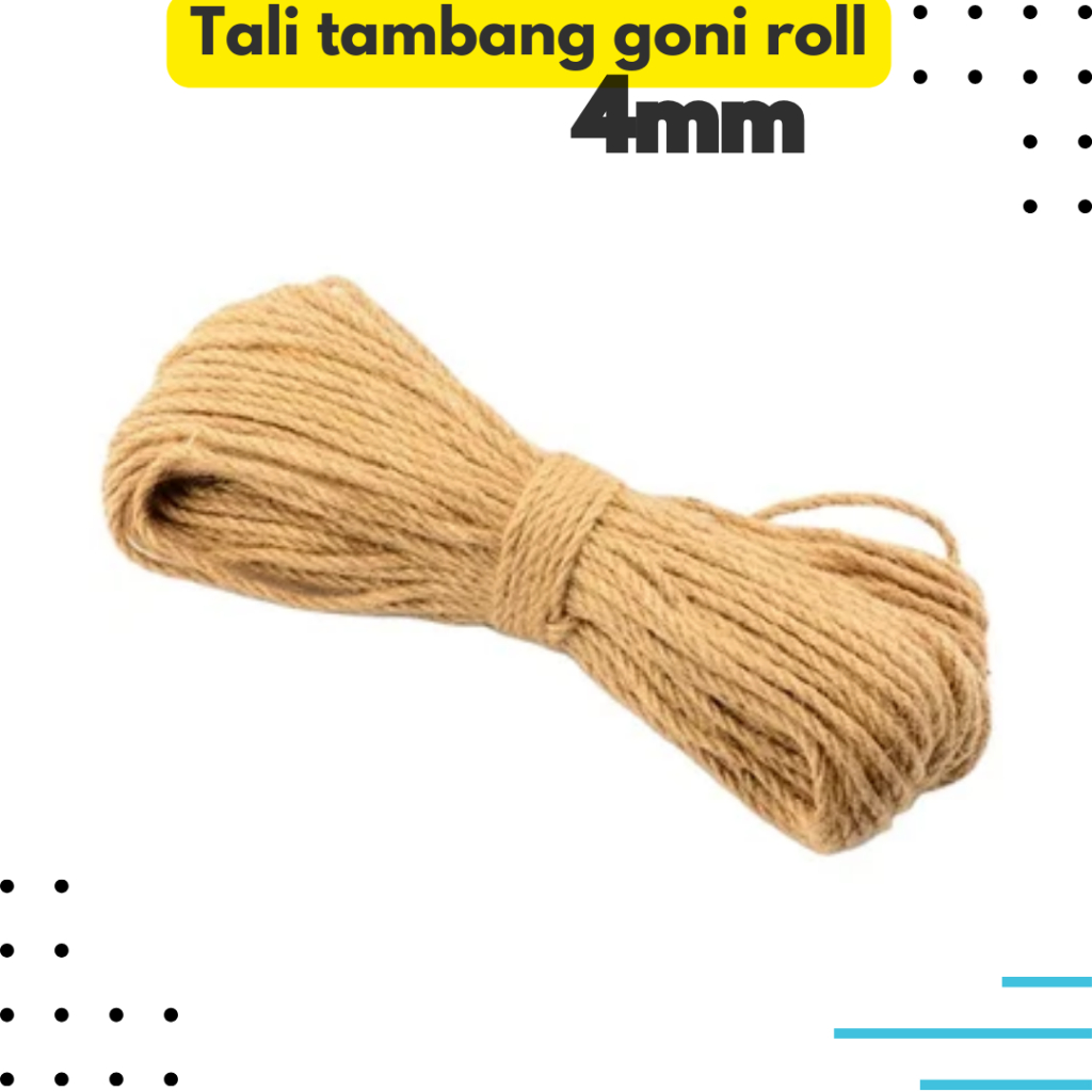 Jual Tali tambang goni kecil ukuran 4mm per roll | Shopee Indonesia