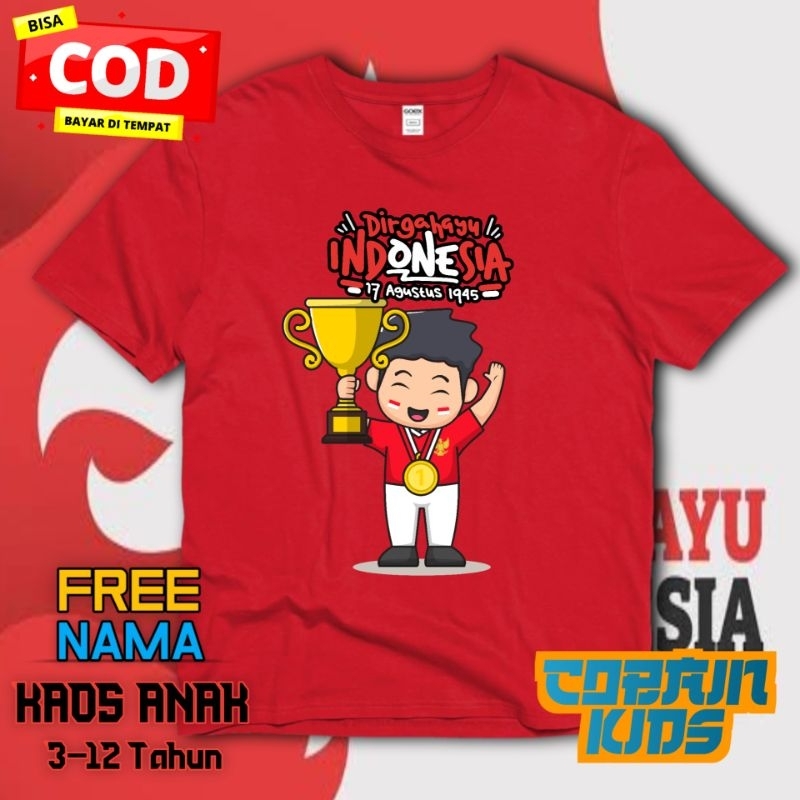 Jual Baju Anak Dirgaharu Indonesia Merdeka 17 Agustus Kaos Anak HUT RI Kemerdekaan Indonesia 17 ...