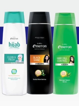 Jual Emeron Shampoo Hair Fall Control / Black Shine / Hijab Clean ...