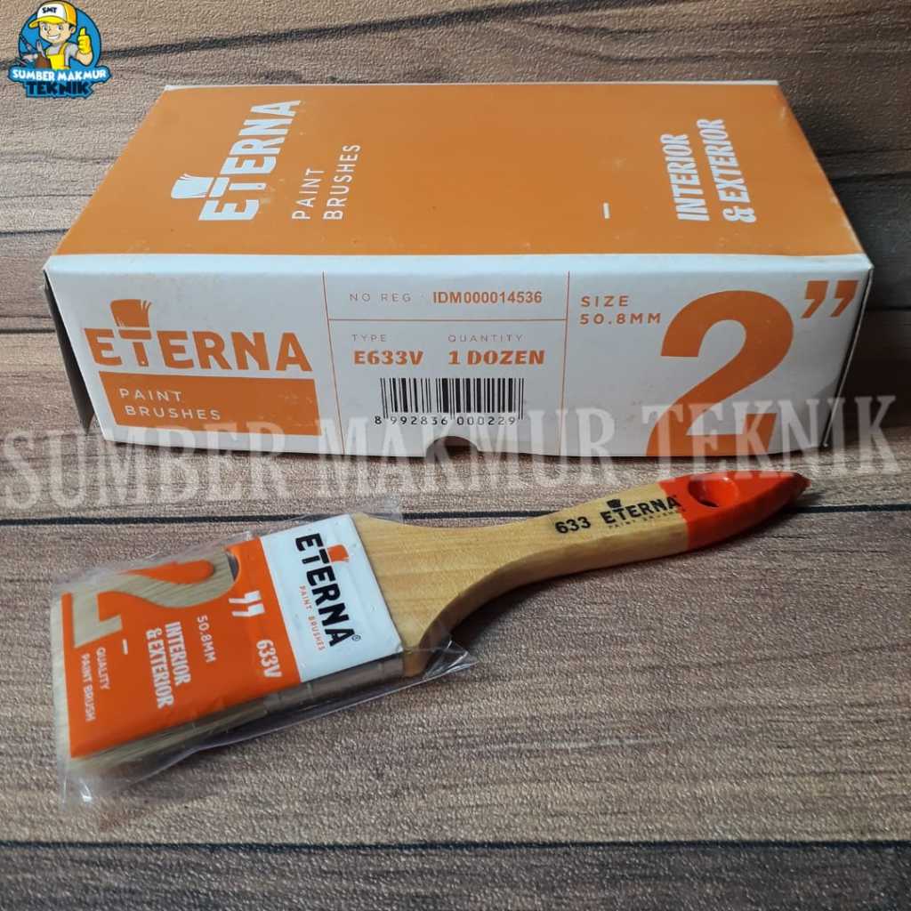 Jual Kuas Cat Tembok Eterna 2 inch 2” Premium Tipe 633 Original Besi ...