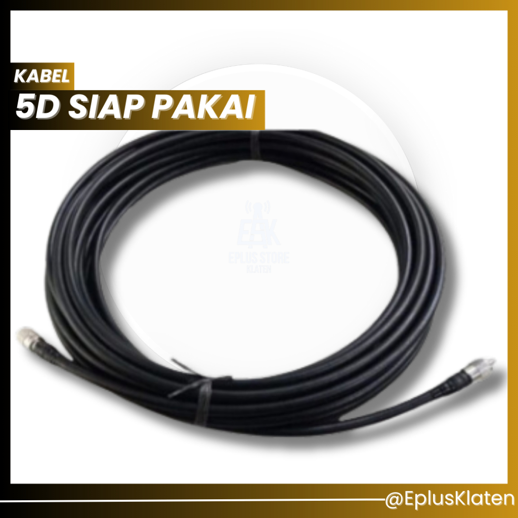 Jual kabel 5d 10m siap pakai sudah terpasang konektor radio dan ht ...