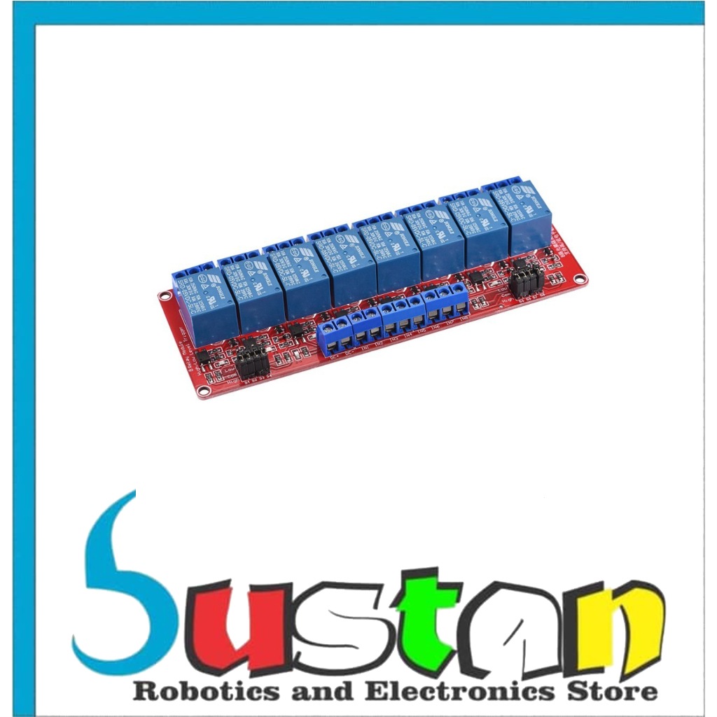 Jual RELAY 5V 8 CHANNEL MODULE HIGH LOW LEVEL TRIGGER OPTOCOUPLER ...
