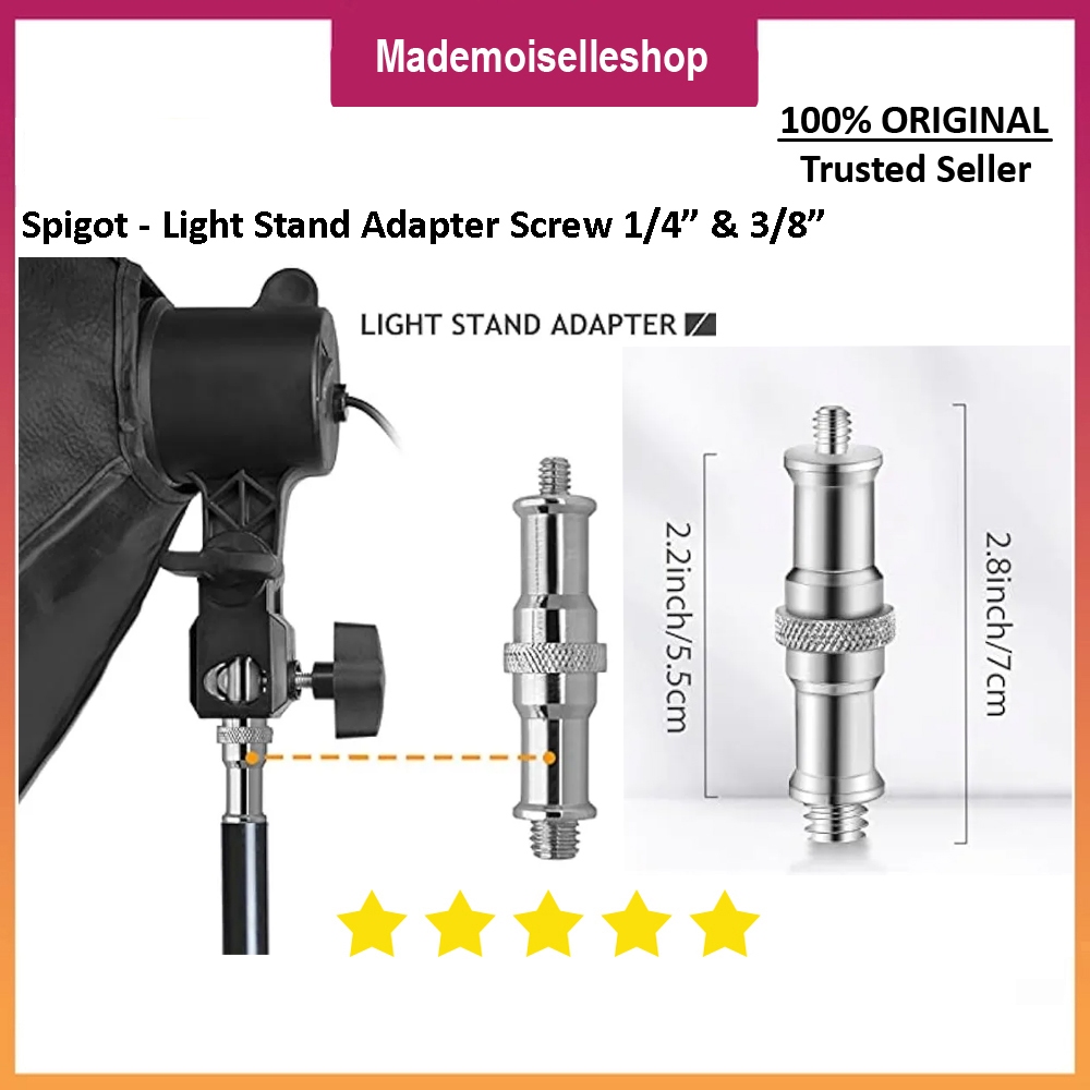 Jual Spigot Light Stand Male 1/4 & 3/8 inch screw - Ujung Light Stand ...