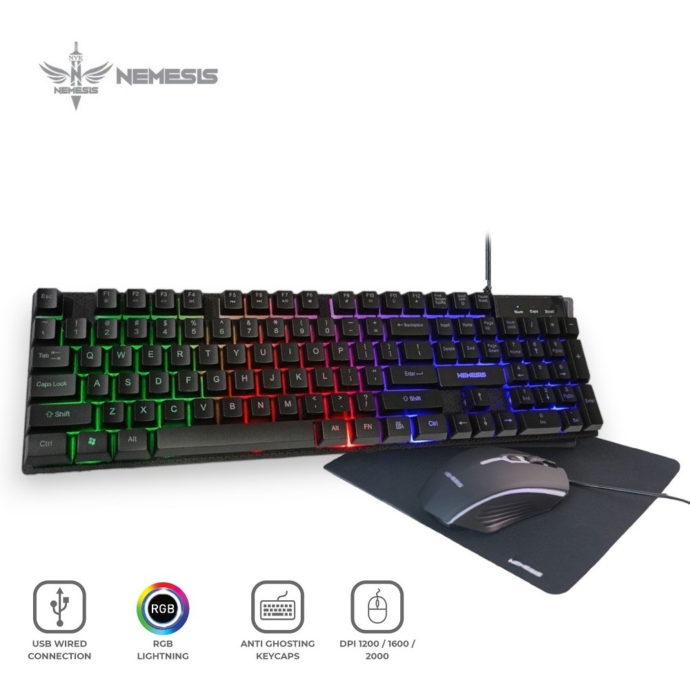 Jual Gaming Keyboard + Mouse combo NYK Nemesis KC400 Huskar Membrane ...