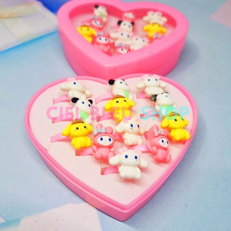 Jual [ 12 PCS ] CINCIN BOX HATI SANRIO MINI CINCIN PLASTIK MAINAN ANAK ...