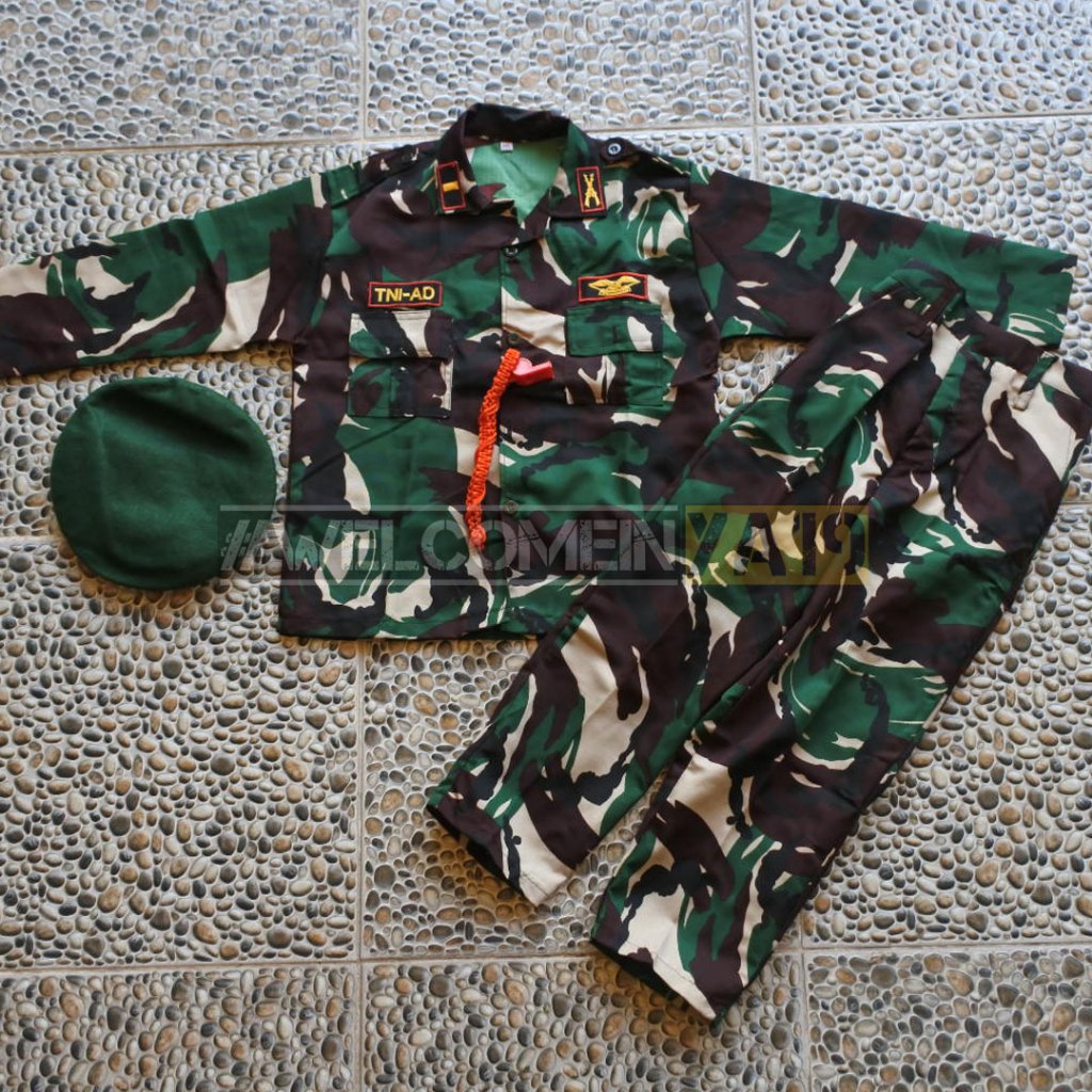 Jual Baju Seragam Loreng Malvinas Anak Fullset | Setelan Loreng ...