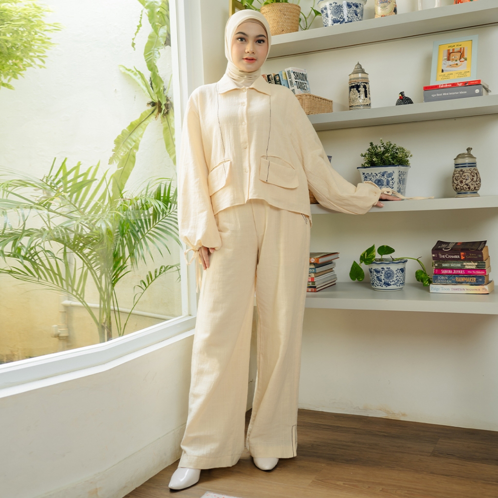 Jual Lozy Hijab - Jane Set (One Set Linen Pants & Tops Wanita) | Shopee Indonesia