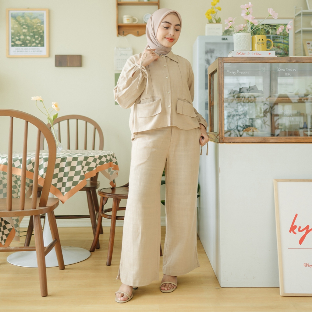 Jual Lozy Hijab - Jane Set (One Set Linen Pants & Tops Wanita) | Shopee Indonesia