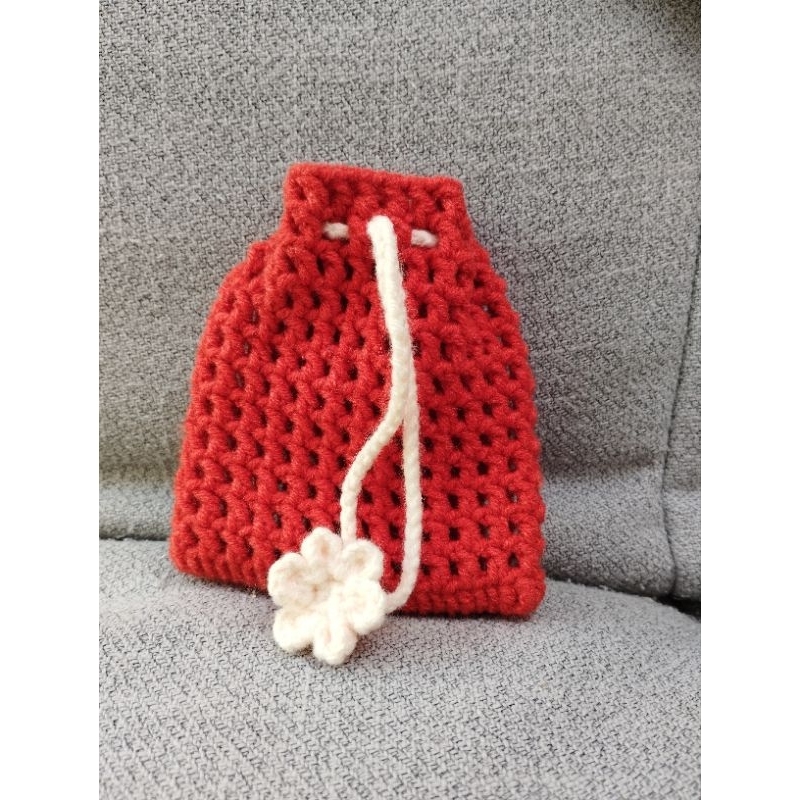 Jual bag charm rajut pouch mini rajut kantong koin rajut pouch rajut ...