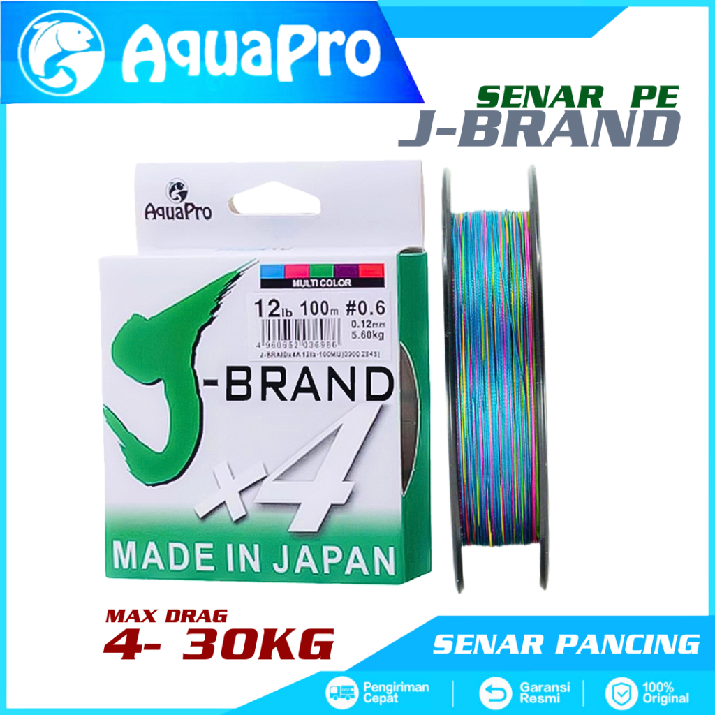 Jual AquaPro Senar Pancing J-BRAND X4 100M PE Multicolor Senar Kepang 4 ...