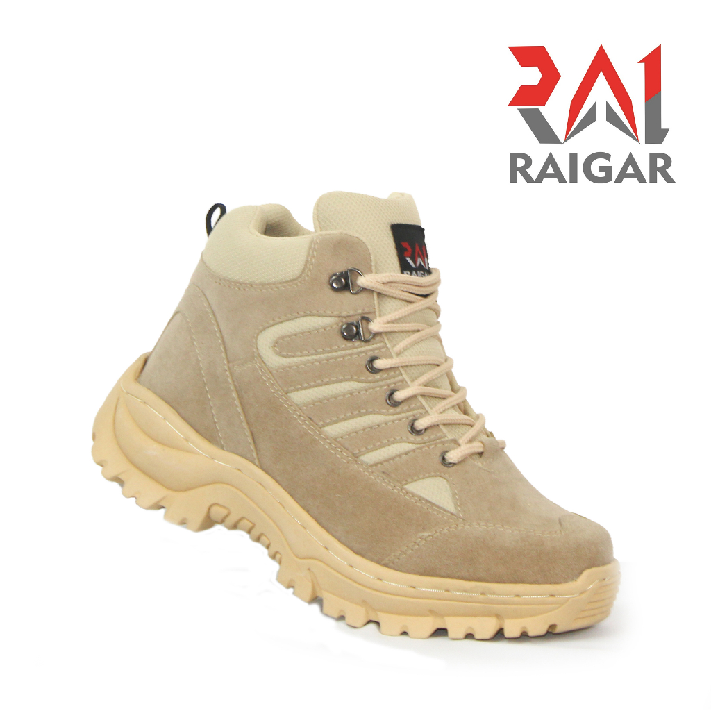 Jual Raigar RFL Krem Sepatu safety ujung besi pria Mid Cut 100% ...