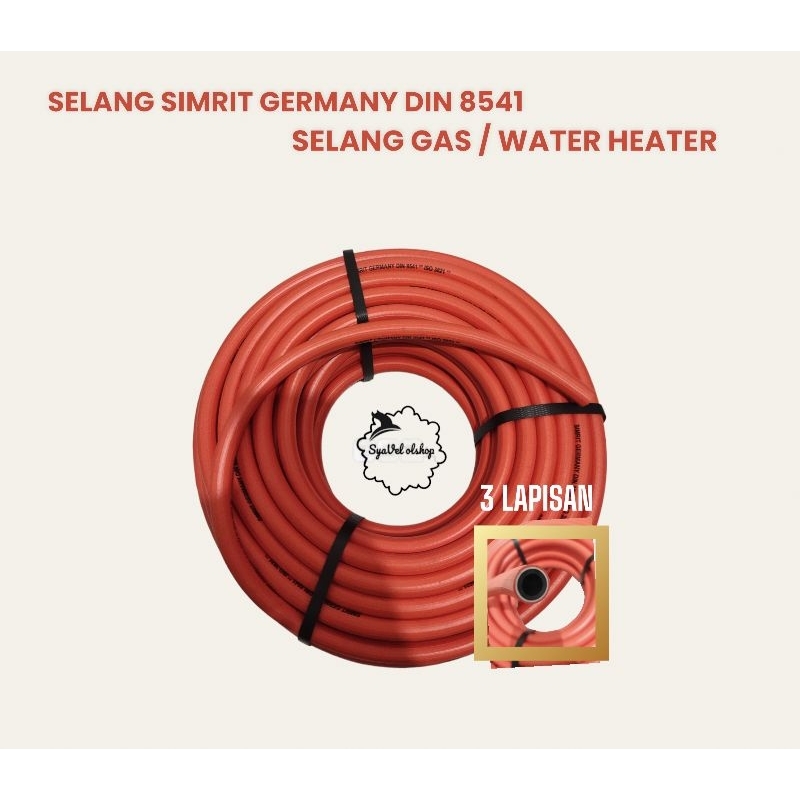 Jual selang gas simrit germany 3 lapis/selang waterhater simrit 3 ...