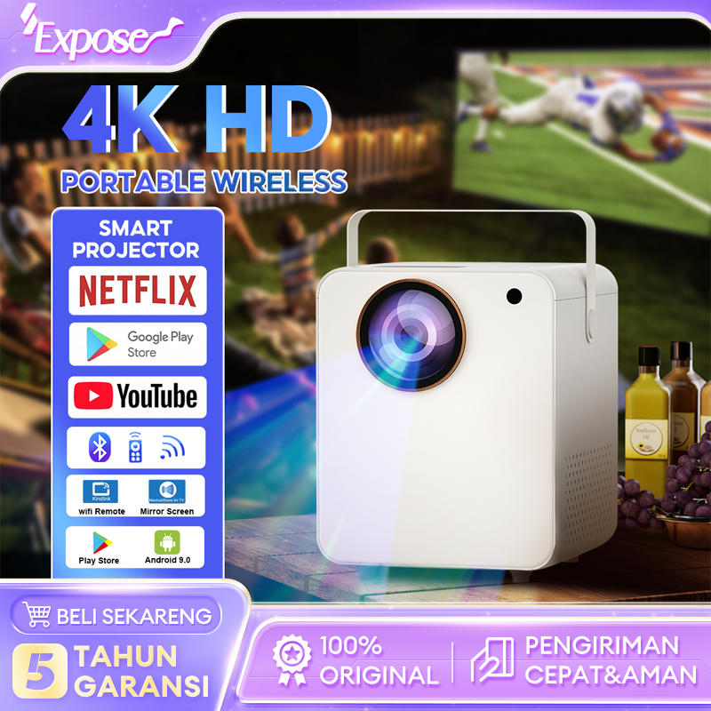 Jual Proyektor mini Android Ram 2GB Built-in speaker Proyektor portable Home Projector WiFi ...