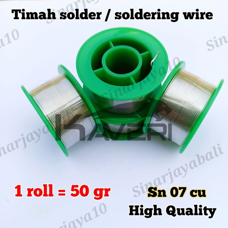 Jual kawat timah solder tinol tenol kaveri soldering wire sn07cu 1 roll ...