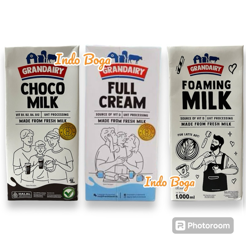 Jual Grandairy milk susu UHT full cream / foaming milk / choco milk 1 liter | Shopee Indonesia