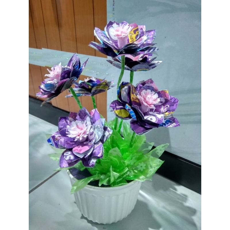 Jual READY bunga daur ulang dari bungkus detergent 3 tumpuk// prakarya ...