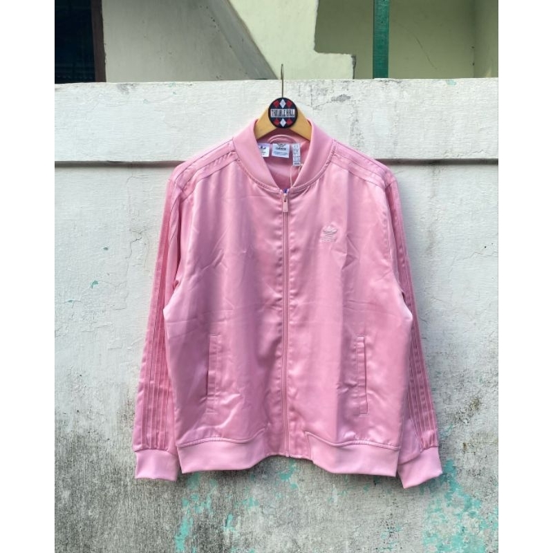 Jual Adidas 3S Satin Jacket Pure Pink | Shopee Indonesia
