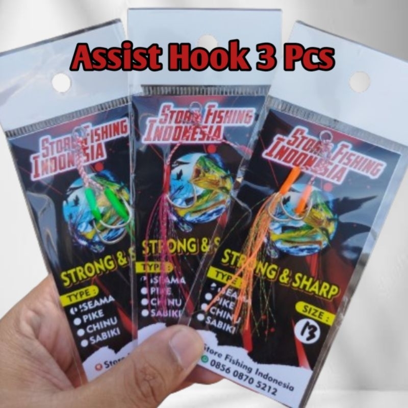 Jual Kail Pancing double Assist hook katyusha iseama Mikro jig (3 Pcs) anti karat dan ...