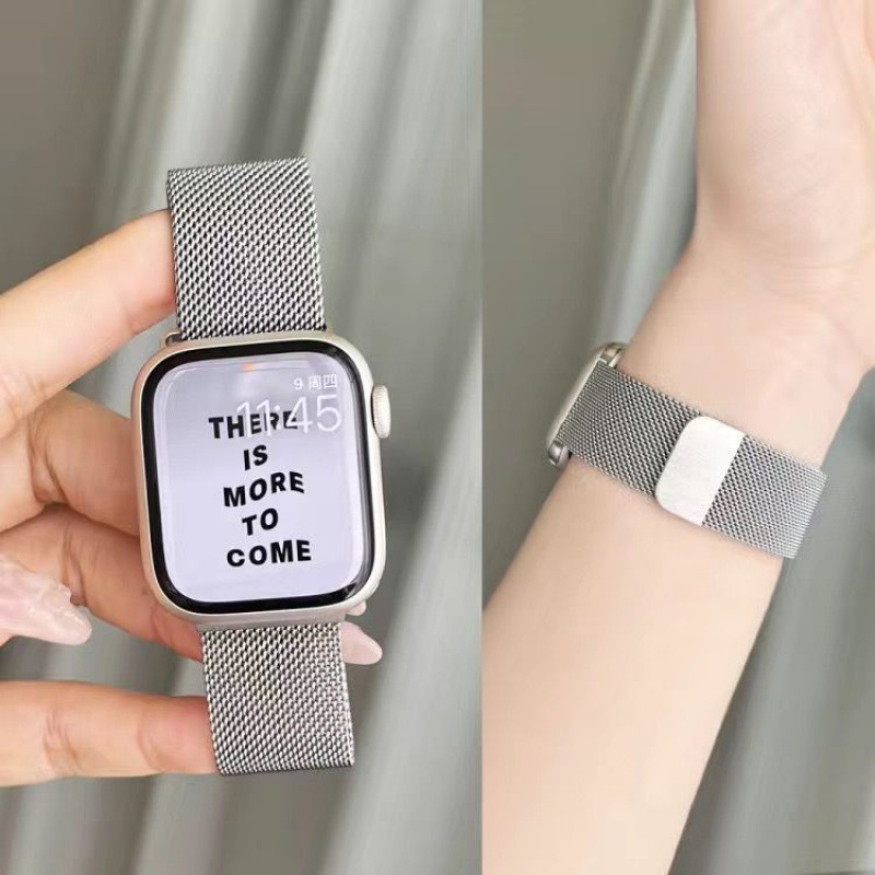 Jual Strap Apple Watch Stainless Steel Milanese Loop S9 49mm Band 41mm ...