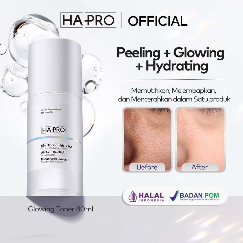 Jual [HAPRO] HA PRO Glowing & Exfoliating Toner 80ml Niacinamide AHA ...