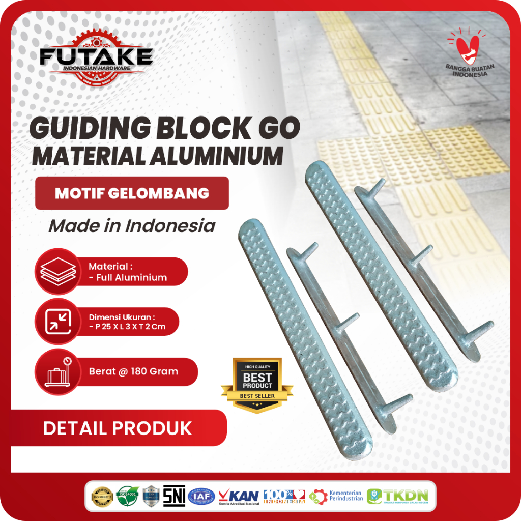 Jual FUTAKE - Guiding Block Alumunium GO Motif Gelombang Jalur Pemandu ...