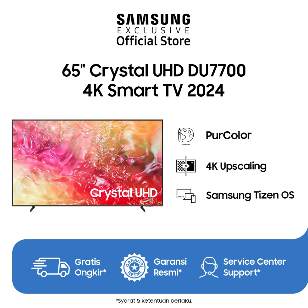 Jual Samsung Crystal UHD DU7700 4K Smart TV 65 Inch (2024) | Shopee ...