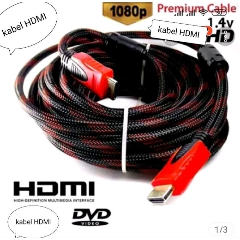 Jual kabel hdmi 3 meter male to male panjang 3meter m cable serat ...