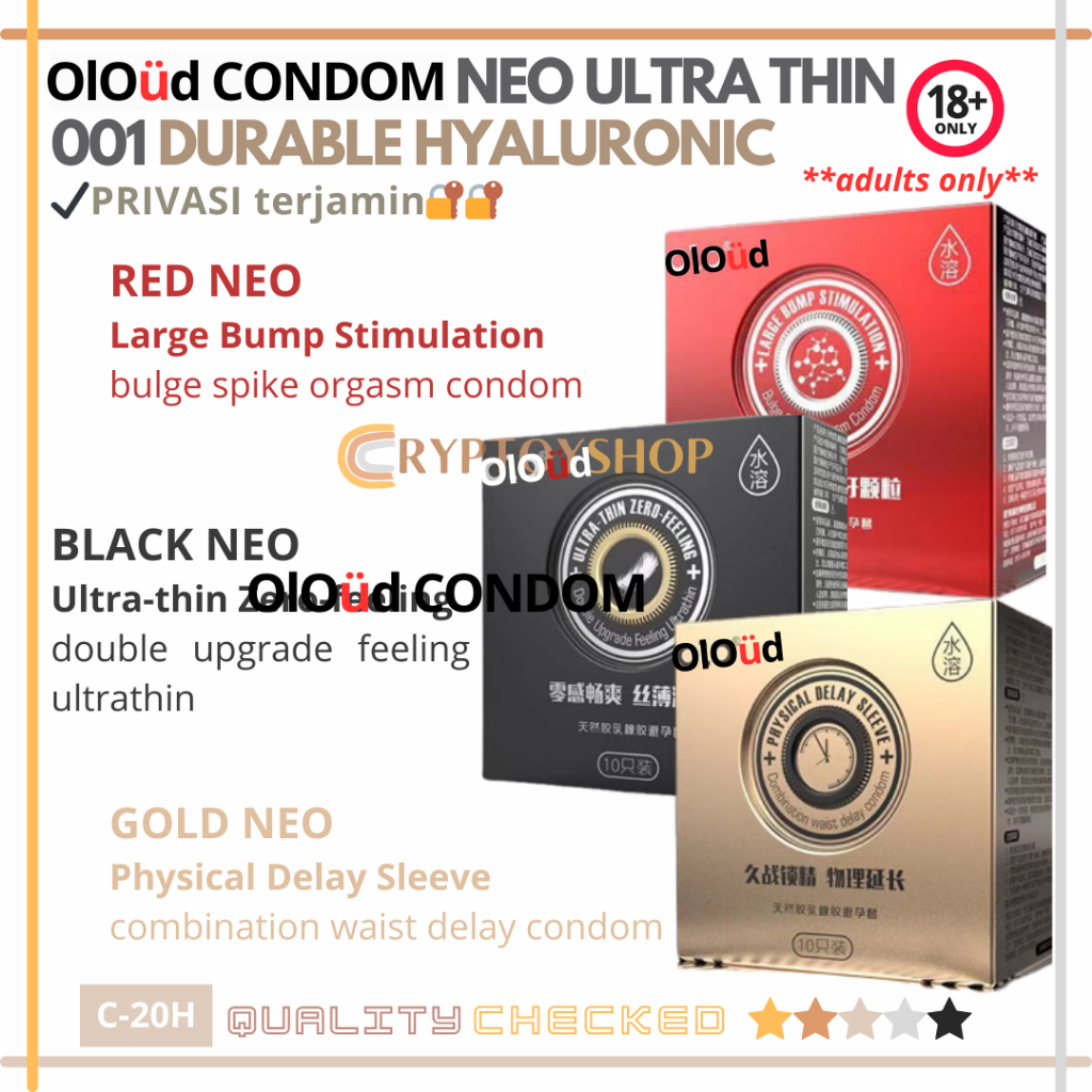 Jual CONDOM OLOuD NEO BLACK GOLD RED SUPER TIPIS 001 SETIPIS SUTRA ...