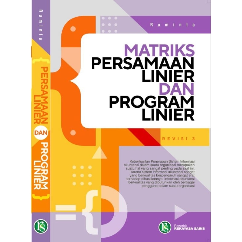 Jual BUKU MATRIKS PERSAMAAN LINIER DAN PROGRAM LINIER TERBITAN TERBARU ...