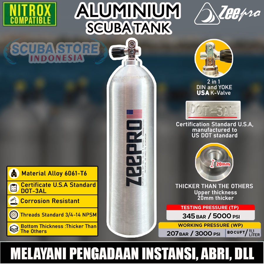 Jual Tank Tabung Selam Zeepro USA Tank Scuba Diving Dive 80 Cuft ...