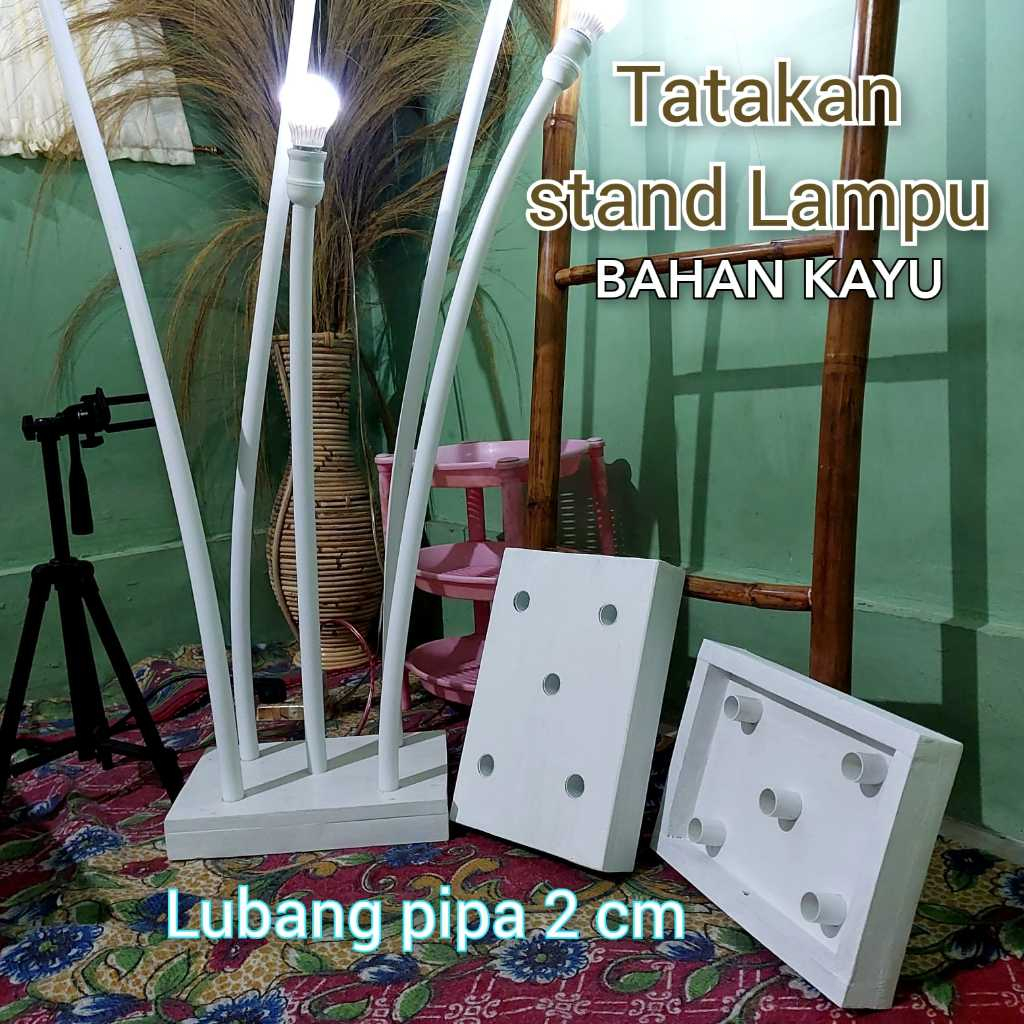 Jual Tatakan lampu standing termurah. dudukan kayu untuk lampu dekorasi ...