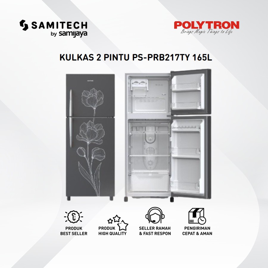 Jual KULKAS 2D POLYTRON PRB-217TY PRB 217TY WITH HANDLE 165LITER ...
