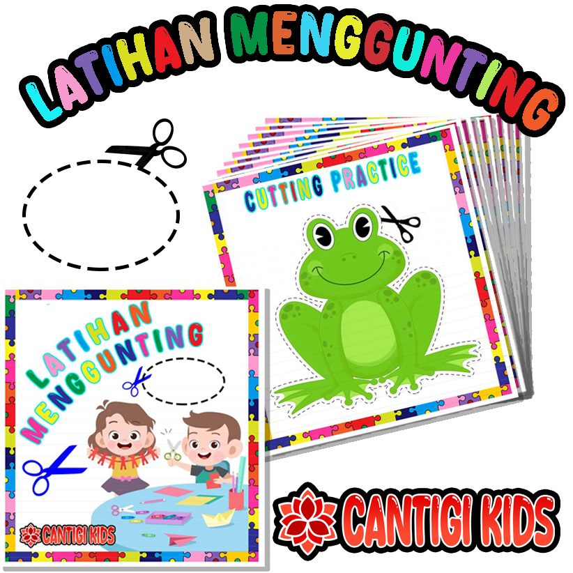 Jual Mainan Edukasi Worksheet Aktivitas Latihan Menggunting Kertas ...