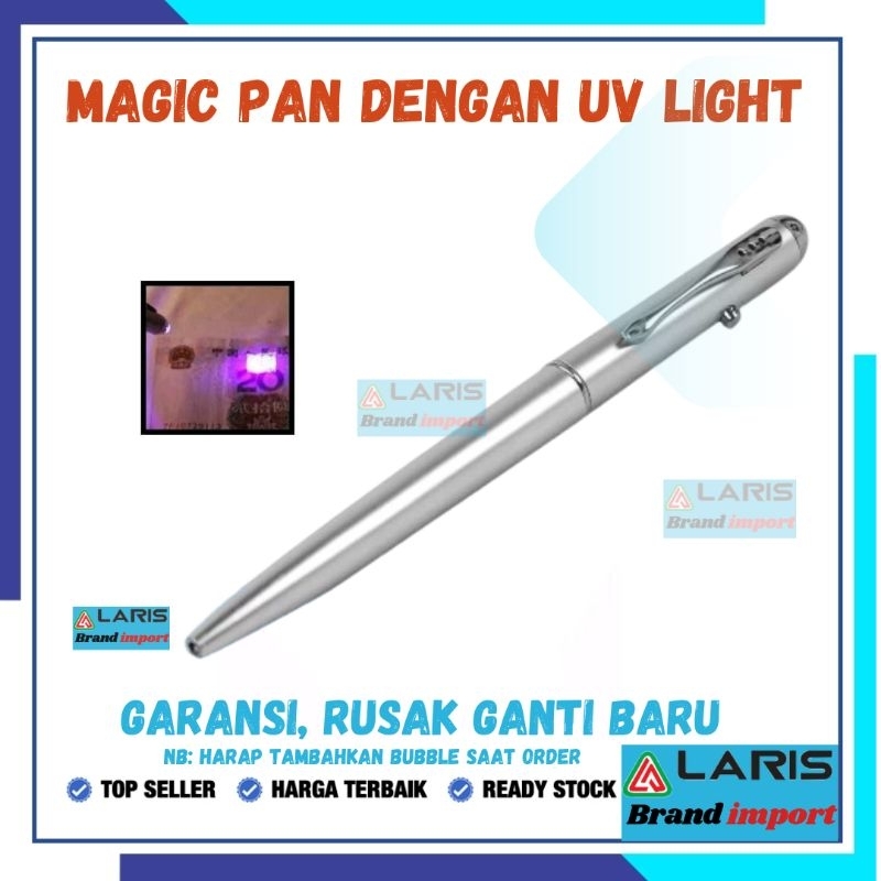 Jual Pulpen Tinta Tidak Terlihat Bolpoin UV Light Detektor Uang Palsu ...