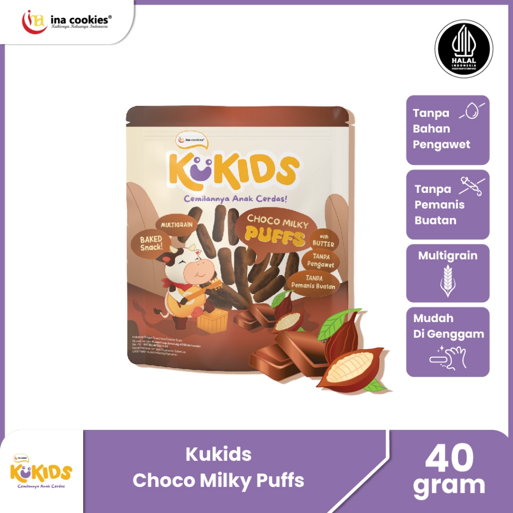 Jual Kukids Choco Milky Puffs Cemilan Anak Sehat by Ina Cookies ...