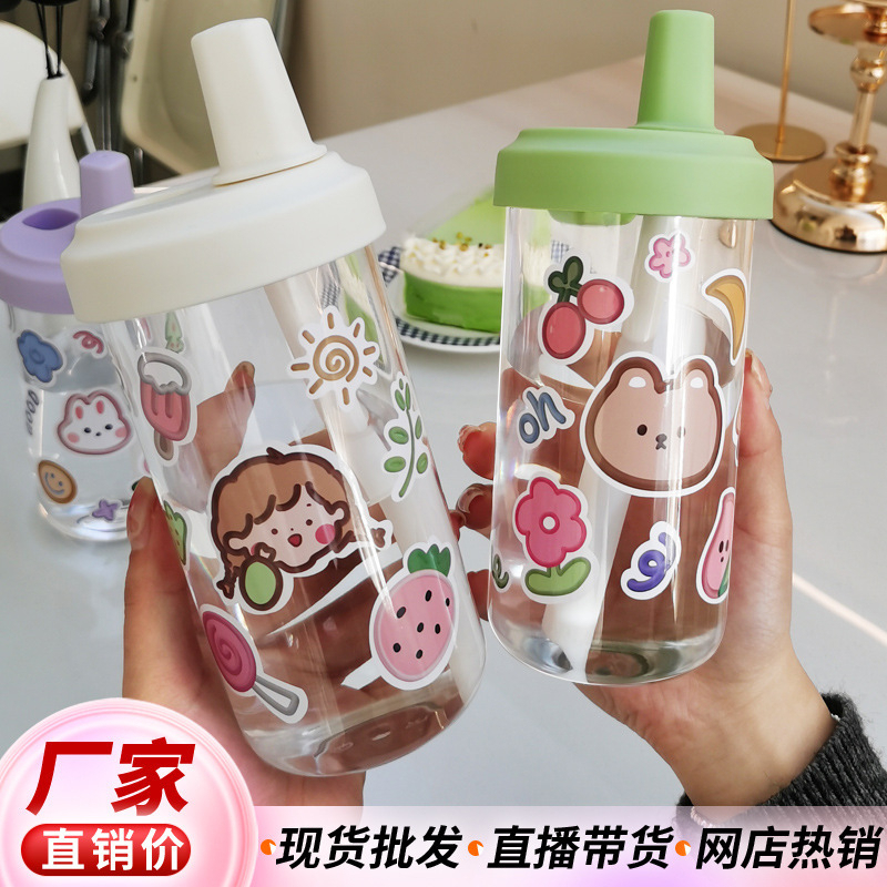 Jual Botol Minum Terbaru Botol Premium Transparan Sedotan Free Sticker ...