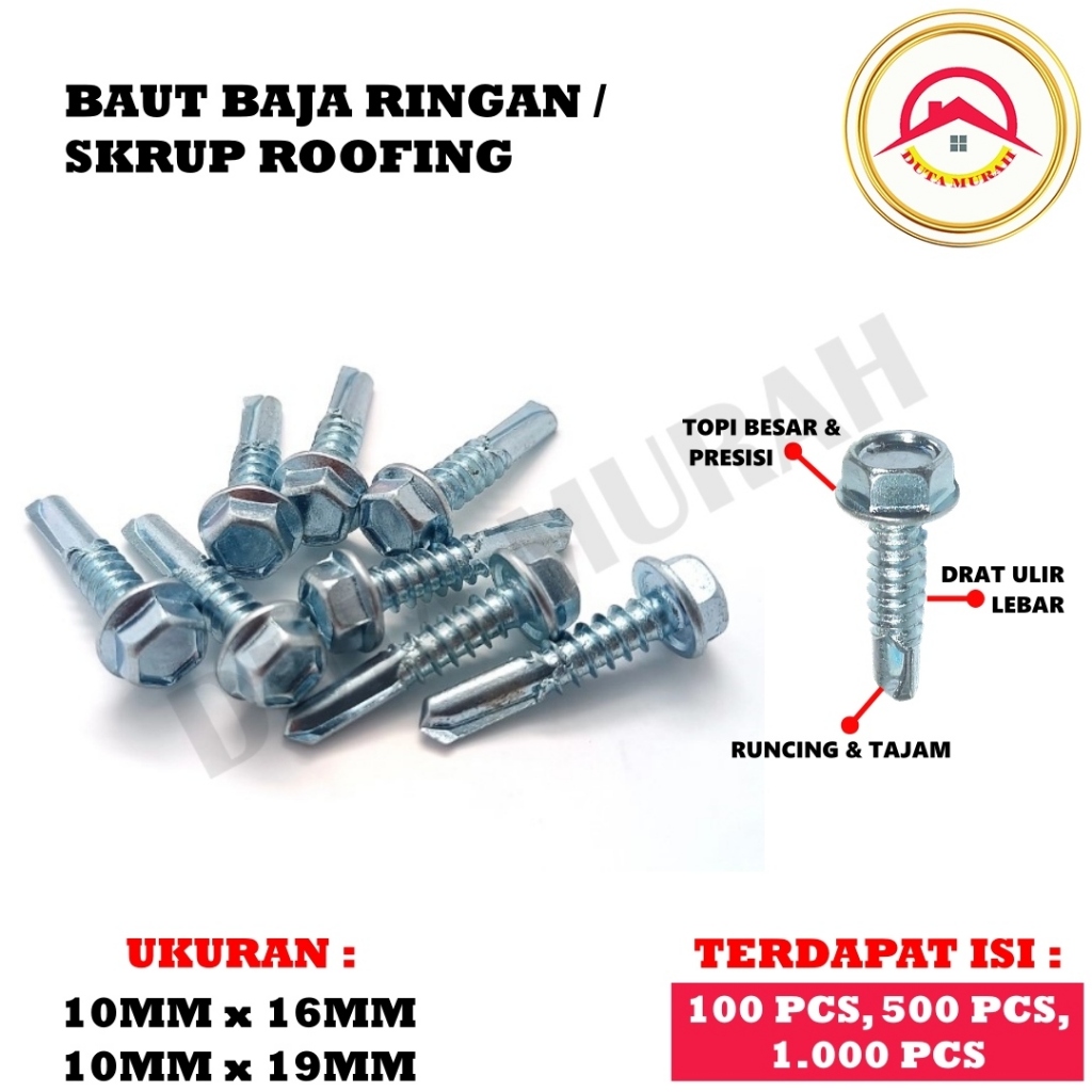 Jual Baut baja ringan Skrup Baja Ringan Canal Roofing Sekrup paku ...
