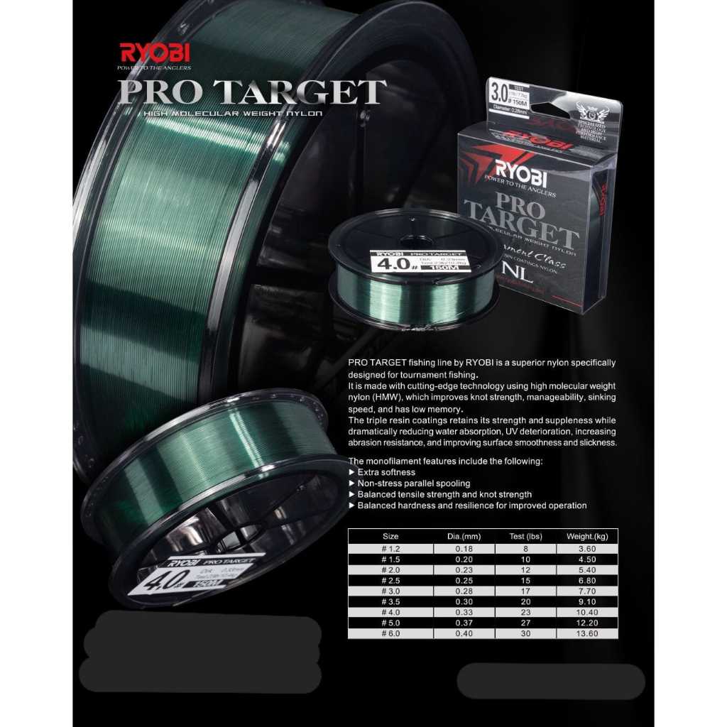 Jual SENAR / LINE MONO RYOBI PRO TARGET TOURNAMENT CLASS (Color MOSS ...