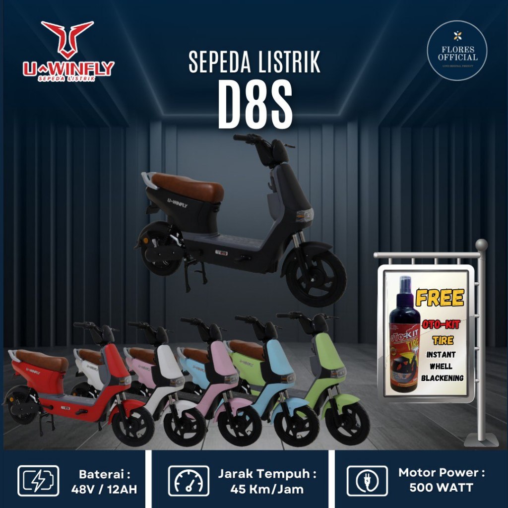 Jual SEPEDA LISTRIK UWINFLY D8S 500 WATT GARANSI RESMI | Shopee Indonesia