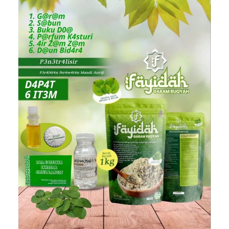 Jual Garam Ruqyah Fayidah Original Xtra Daun Bidara Garam Mandi Kemasan ...