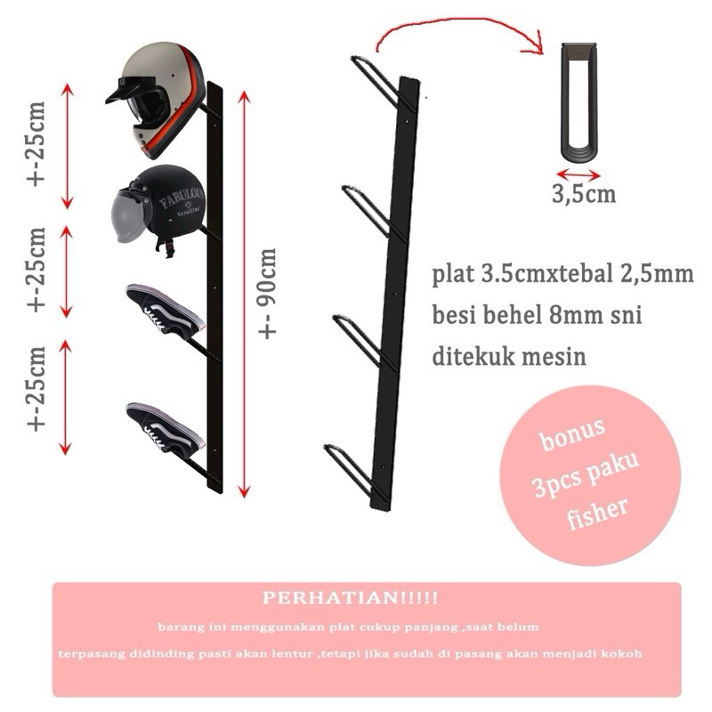 Jual RAK HELM /GANTUNGAN HELM /TEMPAT HELM TEMPEL DINDING | Shopee Indonesia