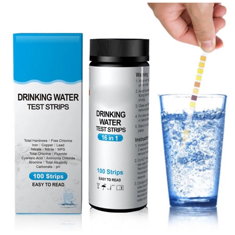 Jual Alat Tes Check Kualitas Air Minum 16 in 1 100 Strip Drinking Water ...