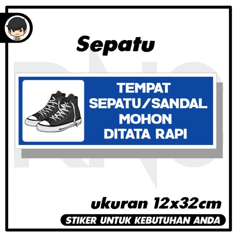 Jual stiker tempat penitipan sepatu helm rapi sticker rambu | Shopee ...