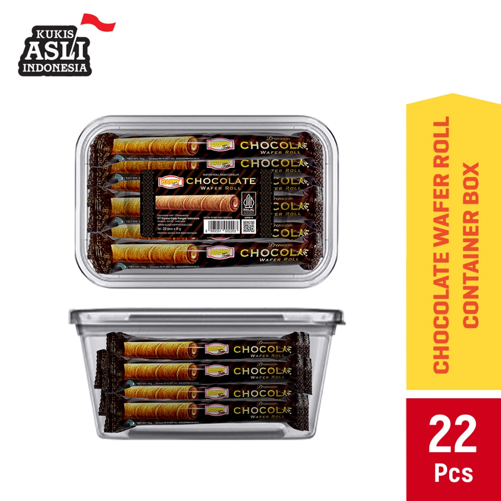 Jual Happy Time Astor Premium Chocolate Wafer Roll (1 Container Box Isi ...