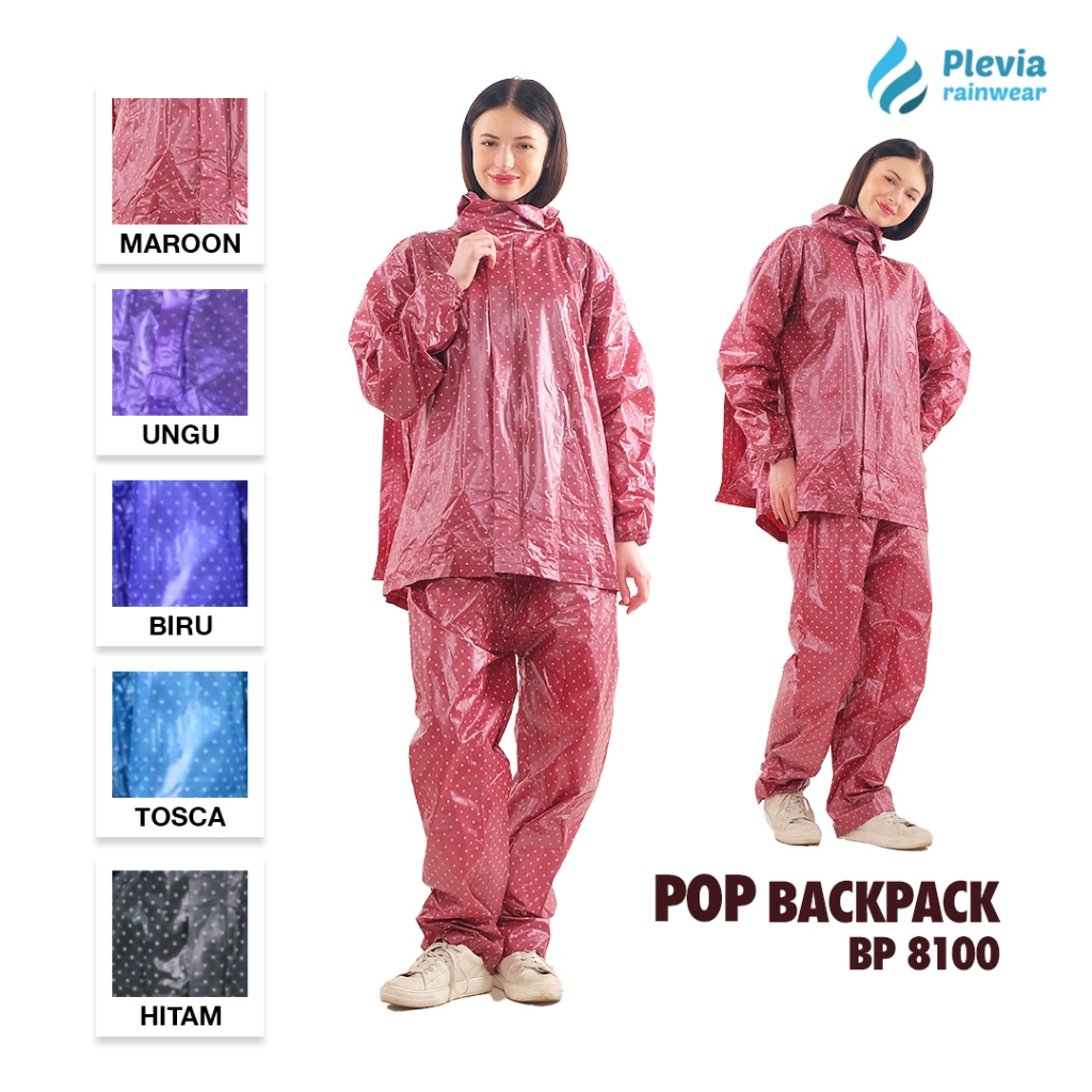 Jual PLEVIA - Jas Hujan Dewasa Pop BP 8100 / Mantel Hujan Melindungi ...